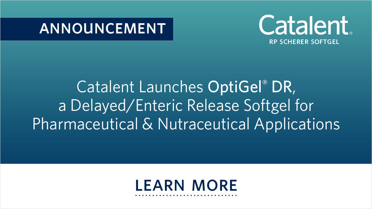 Catalent Launches OptiGel® DR, a Delayed/Enteric Release Softgel